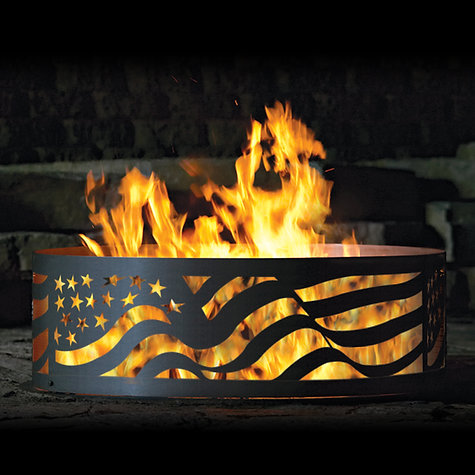American Flag Metal Fire Ring | Fox River Fire Rings