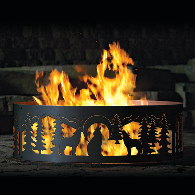 Wolves Metal Fire Ring | Fox River Fire Rings